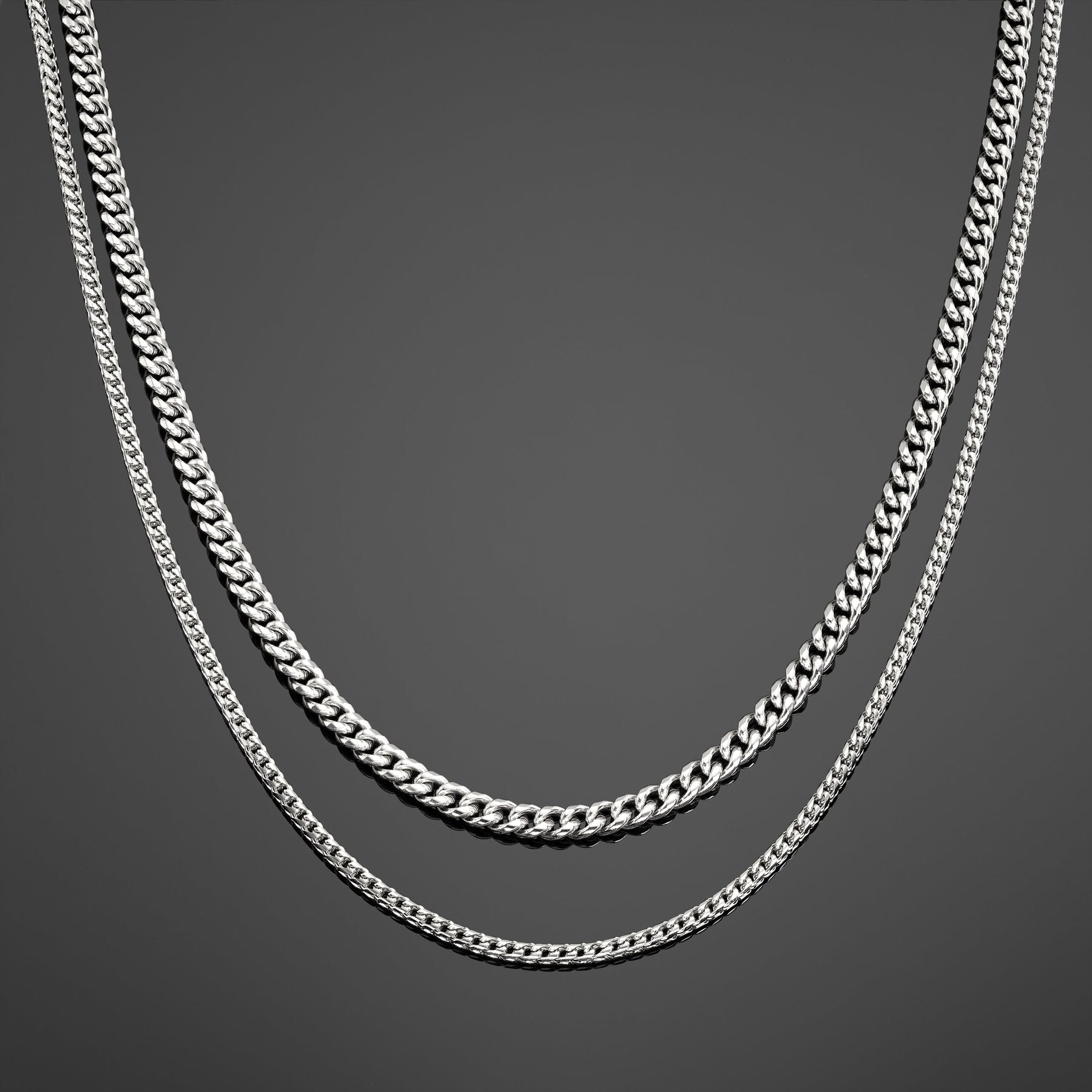 Cuban Link+ Franco Link Stack - Silver RG132+RG121